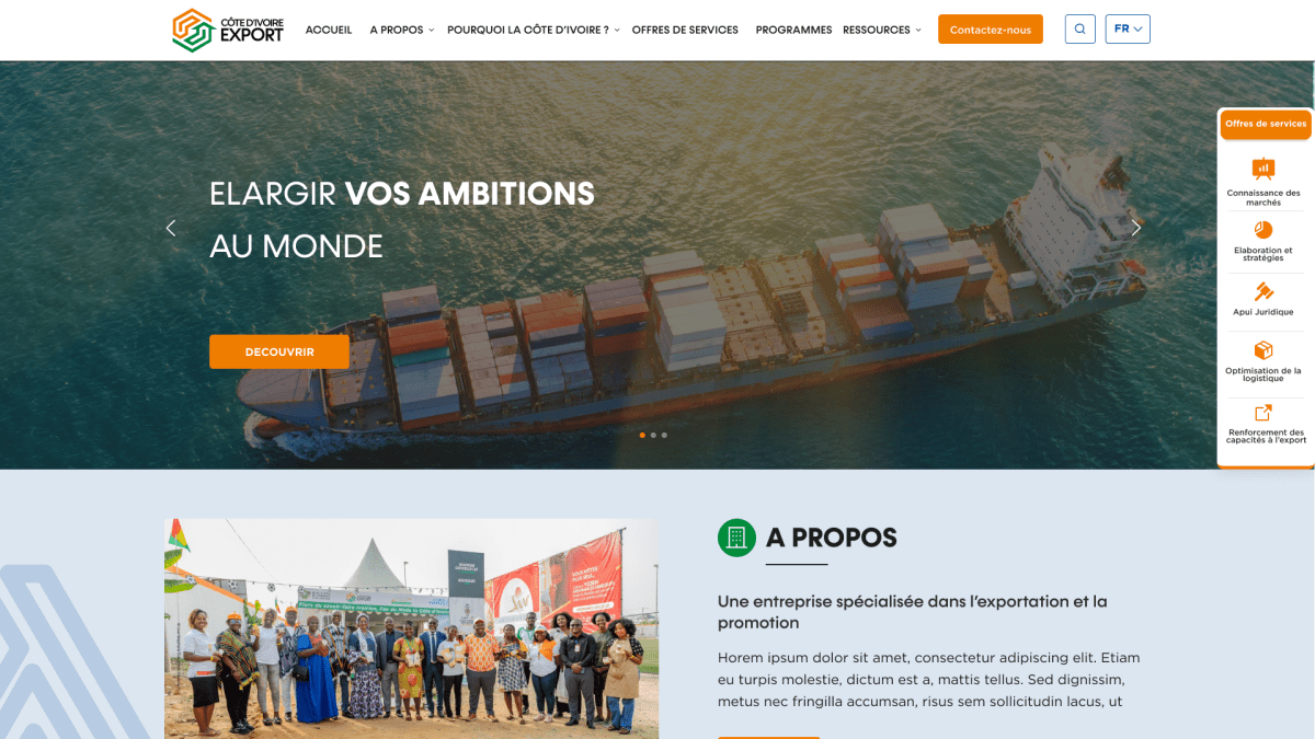 Offres de services - Agence Côte d'Ivoire Export